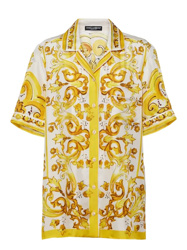 Dolce & Gabbana Majolica Print Silk Twill Shirt - Multicoloured