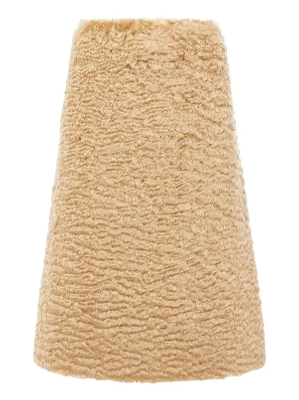 JIL SANDER Mohair And Cotton Skirt - Brown