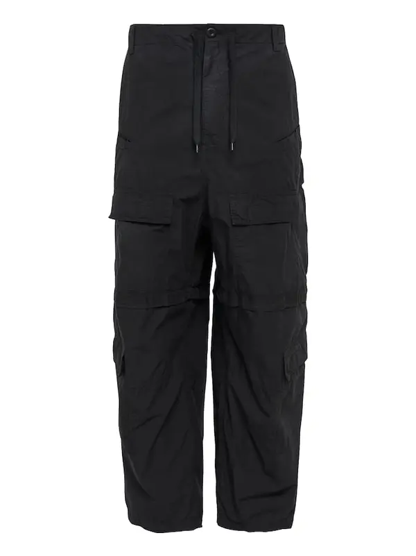 Balenciaga Wide-leg Cotton-blend Cargo Pants - Black