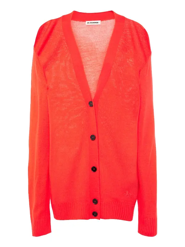 JIL SANDER Wool Cardigan - Red