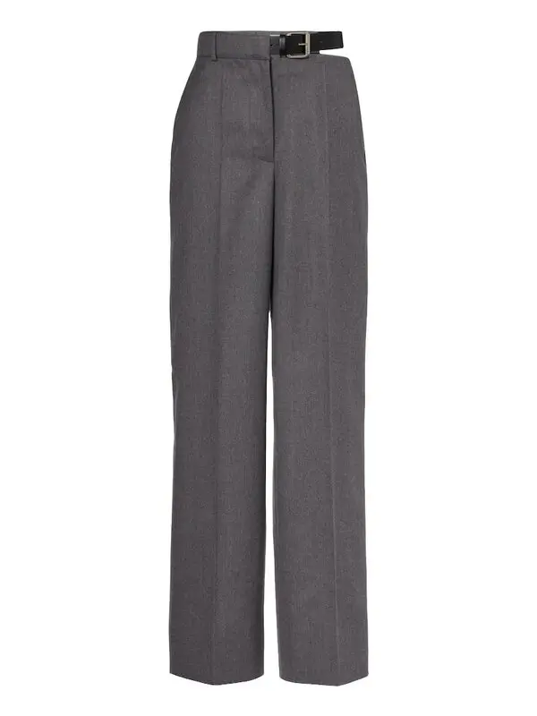 Stella McCartney Wool Flannel Straight Trousers - Grey
