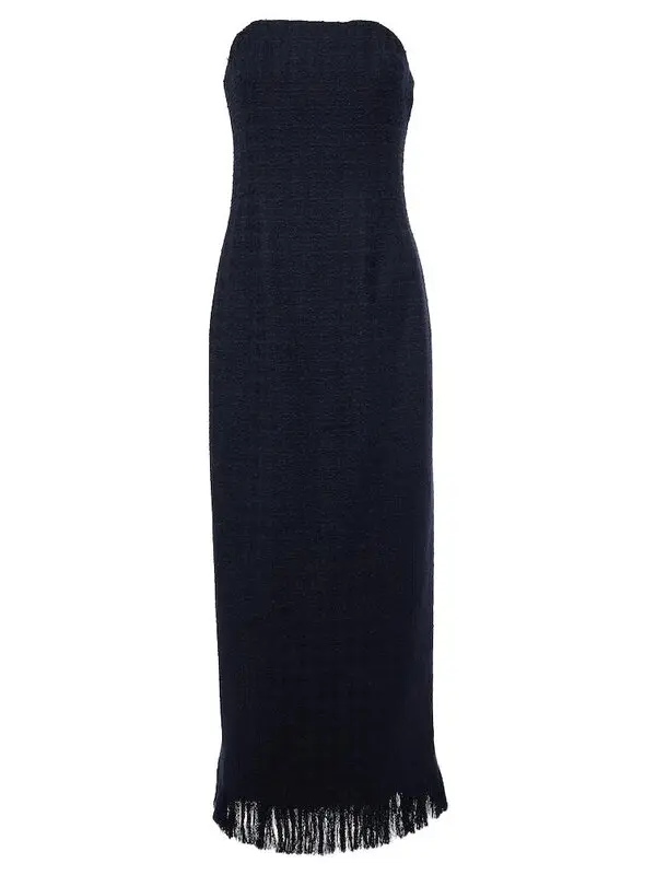Oscar De La Renta Tweed Bustier Dress - Blue