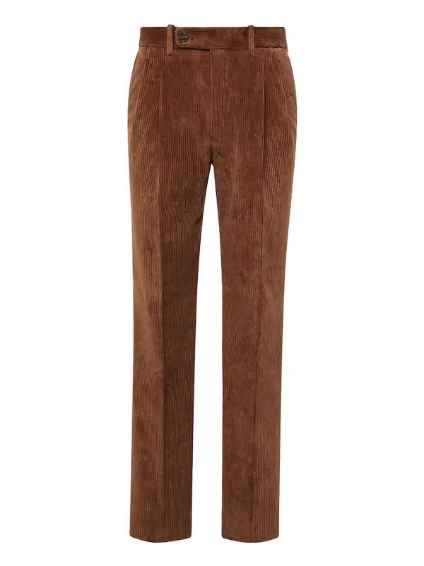 SLOWEAR Incotex Cotton Corduroy Straight Trousers - Brown