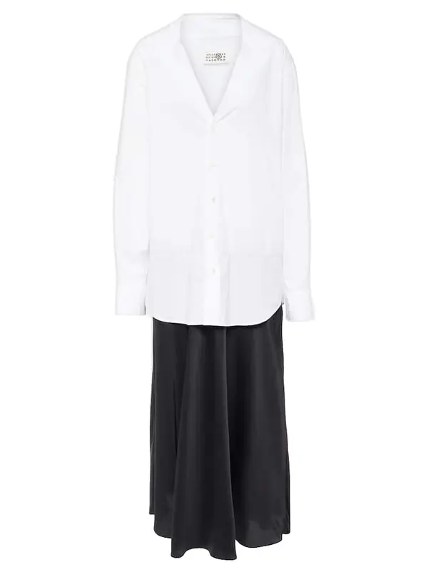 MAISON MARGIELA Cotton Midi Shirt Dress - White