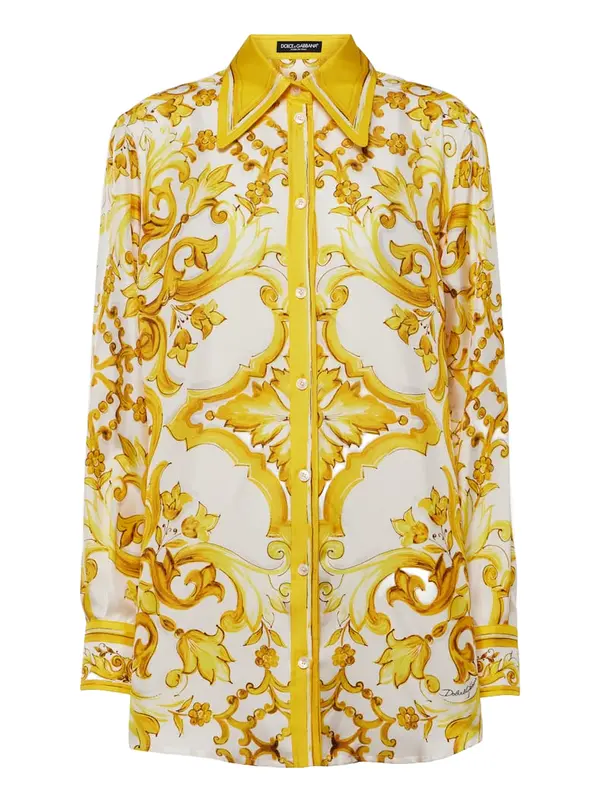 Dolce & Gabbana Majolica Silk Twill Shirt - Multicoloured