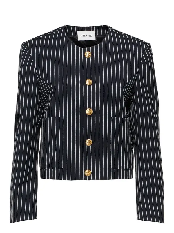 FRAME Pinstripe Jacket - Blue
