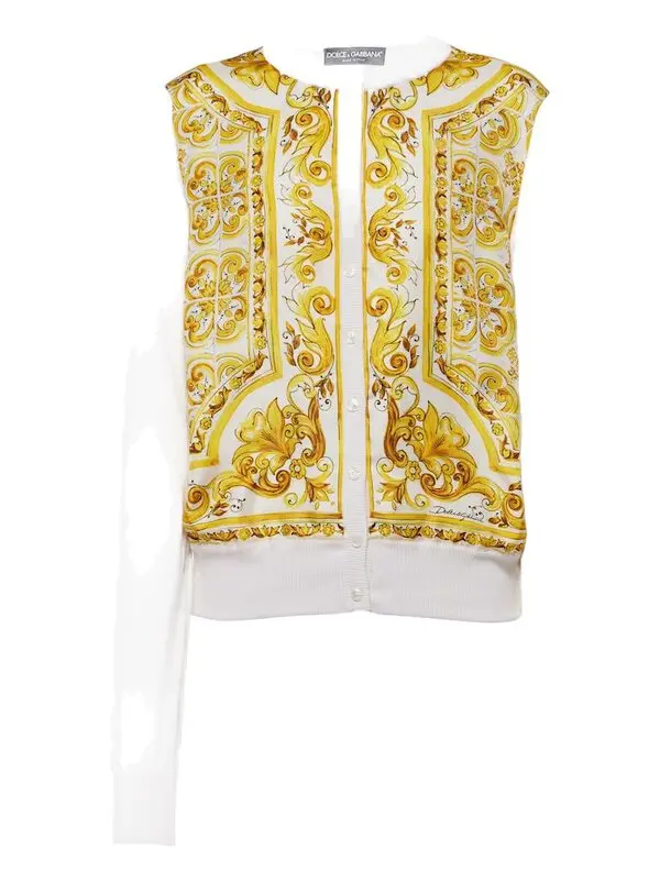 Dolce & Gabbana Majolica Print Silk Twill Cardigan - Multicoloured
