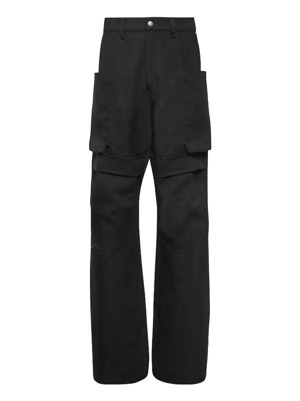 Rick Owens Stefan Wool Cargo Pants - Black