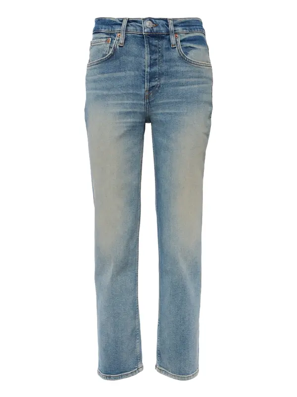 RE/DONE Mid-rise Stove Pipe Jeans - Blue