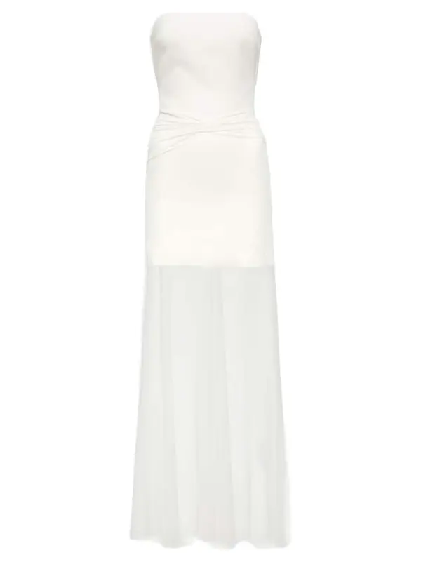 David Koma Bridal Strapless Gathered Gown - White