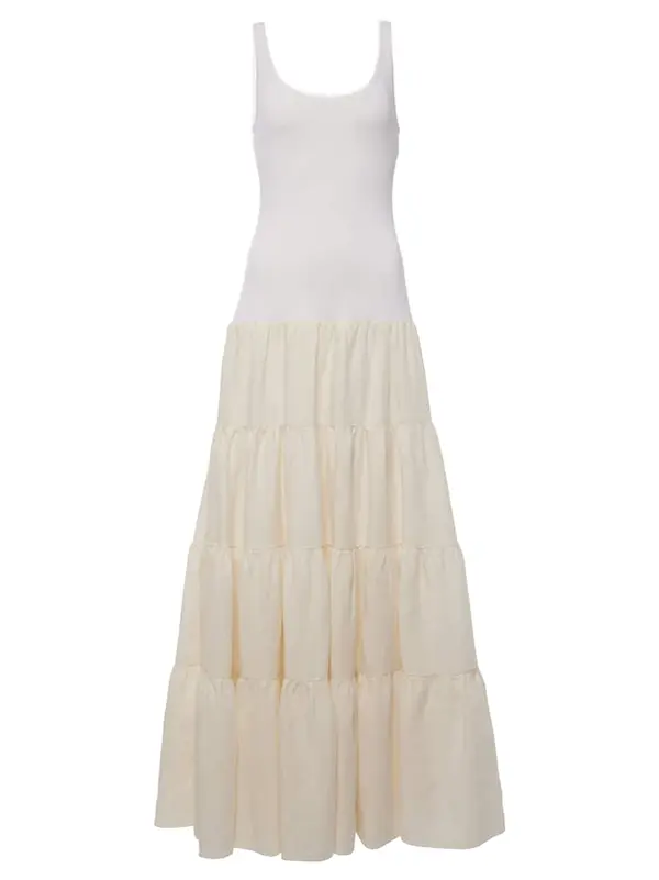 Gabriela Hearst Pozas Tiered Maxi Dress - White
