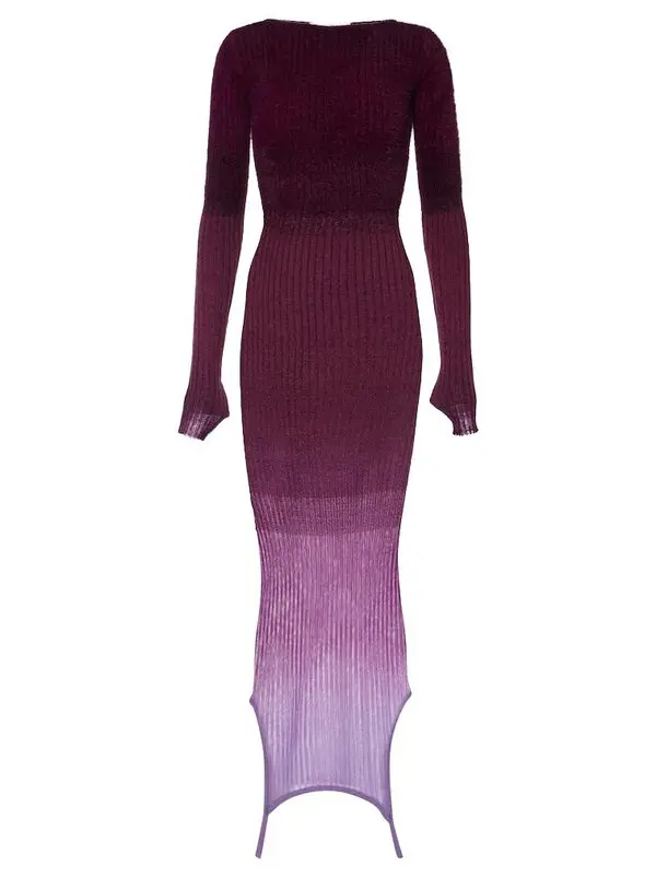 Attico Colorblocked Midi Dress - Purple