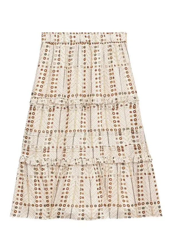 MARANT ETOILE Diya Printed Maxi Skirt - Ecru