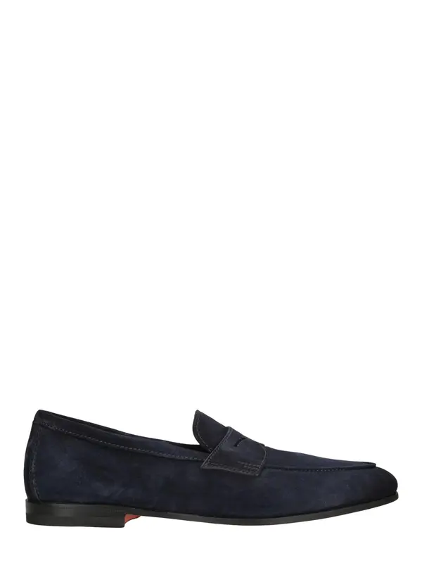 Santoni Suede Penny Loafers - Blue