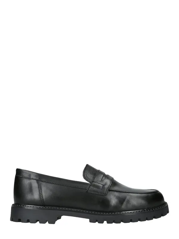 PAPOUELLI Leather Maximus Loafers - Black