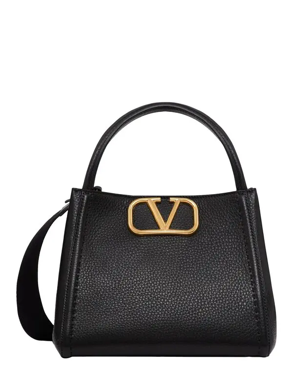 Valentino Garavani Medium Leather Alltime Top-handle Bag - Black