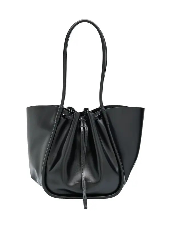 Proenza Schouler Large Ruched Leather Tote Bag - Black