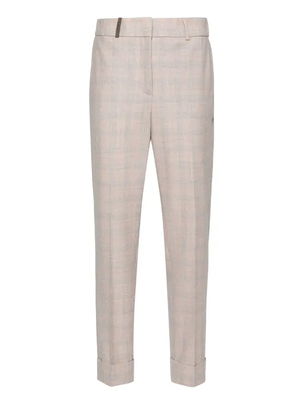 Peserico Bead-embellished Virgin Wool Blend Trousers - Pink