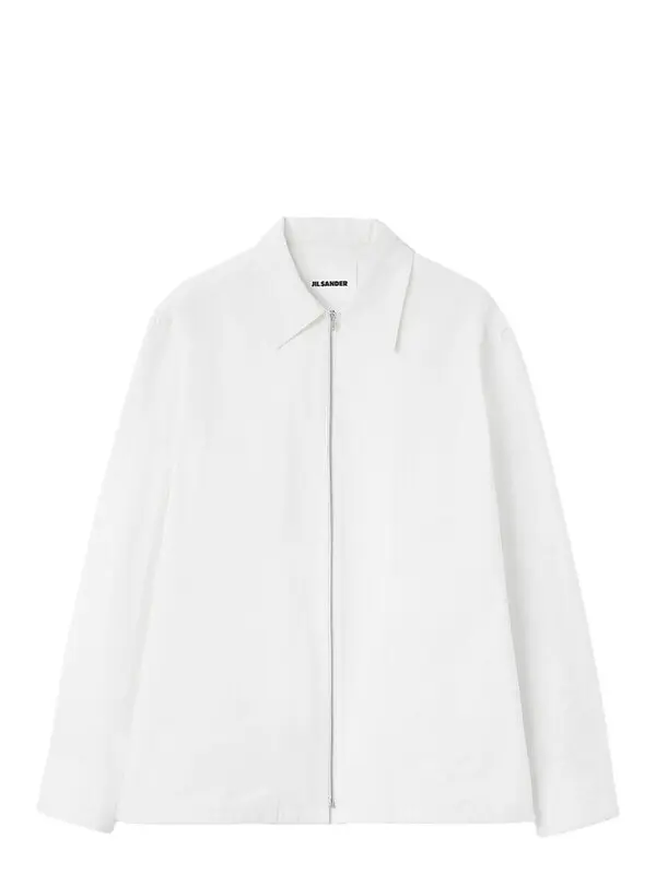 JIL SANDER Zip-up Cotton Shirt - White
