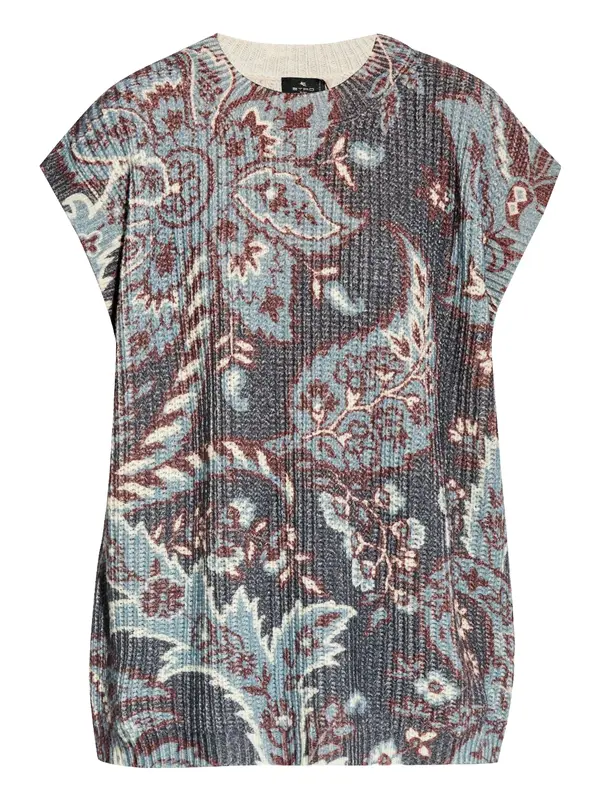 Etro Paisley-print Wool Top - Grey