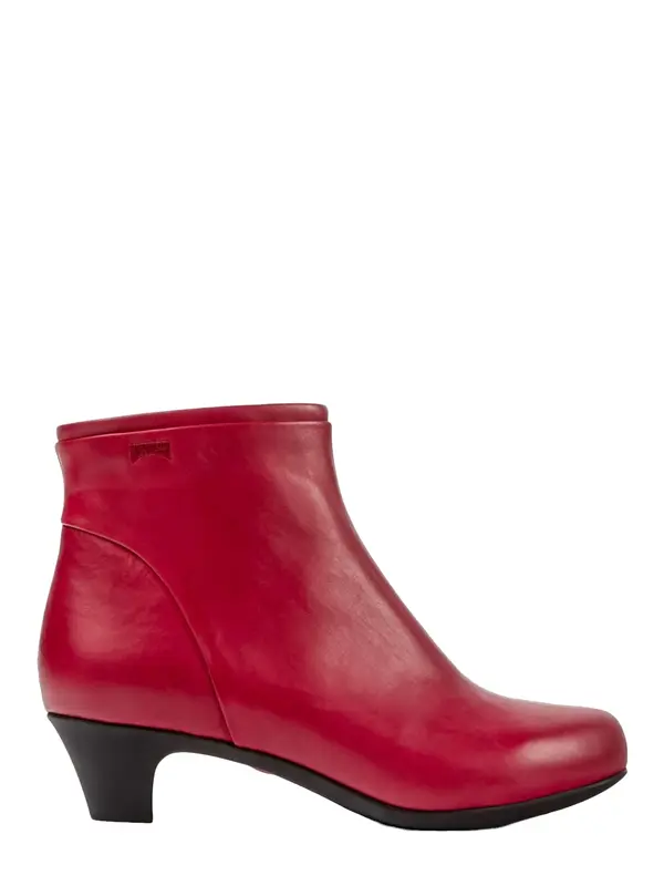 Camper Leather Round-toe Boots - Red