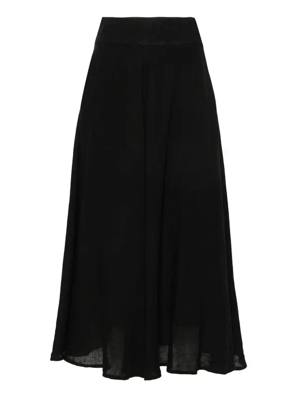 120% Lino Linen A-line Skirt - Black