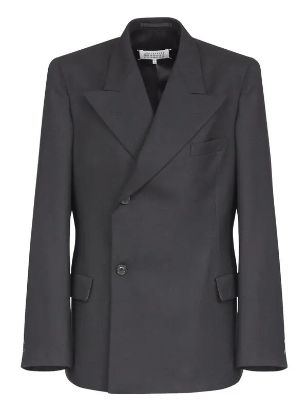 MAISON MARGIELA Single-breasted Wool Blazer - Black