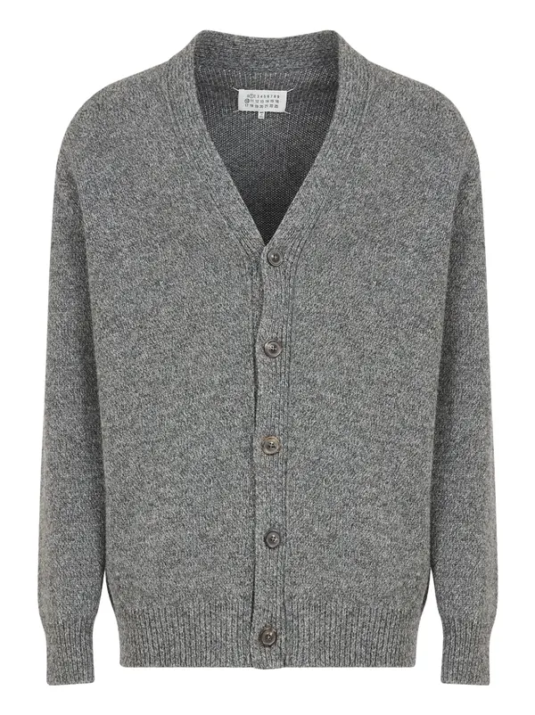 MAISON MARGIELA Ribbed-edge Wool Cardigan - Grey
