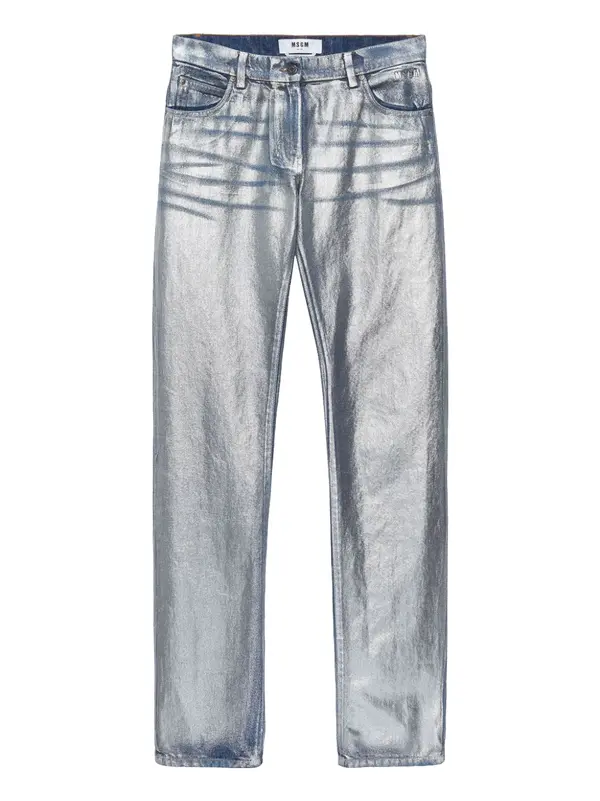 MSGM Metallic-finish Straight Jeans - Blue