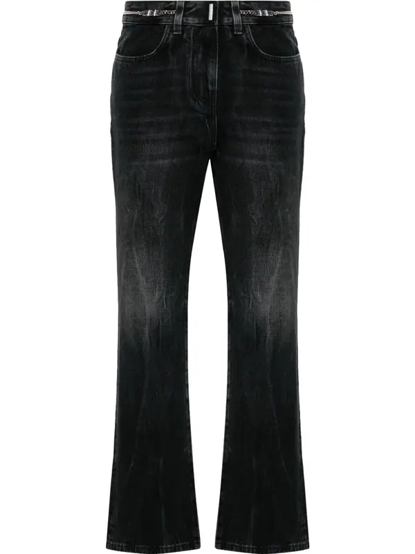 Givenchy Bootcut Jeans With Logo Plaque - Black