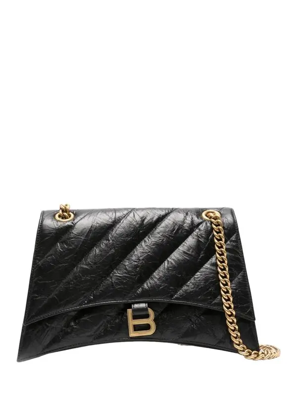 Balenciaga Medium Crush Shoulder Bag - Black