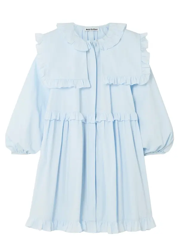 MOLLY GODDARD Lizzie Ruffled Mini Dress - Blue