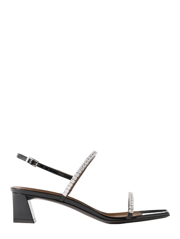 GIUSEPPE ZANOTTI Mya Crystal-embellished Patent-leather Sandals - Black