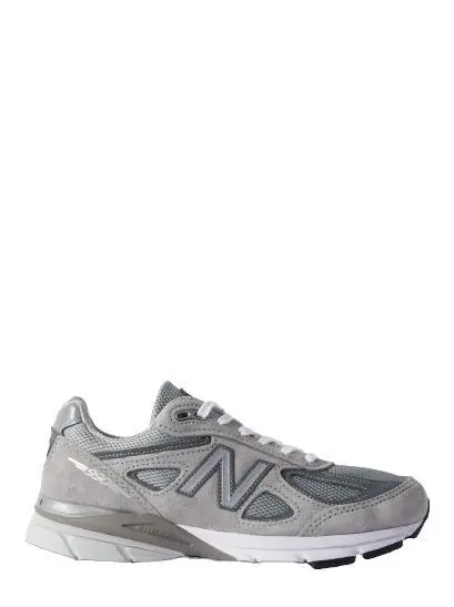 NEW BALANCE 990v4 Leather-trimmed Sneakers - Gray