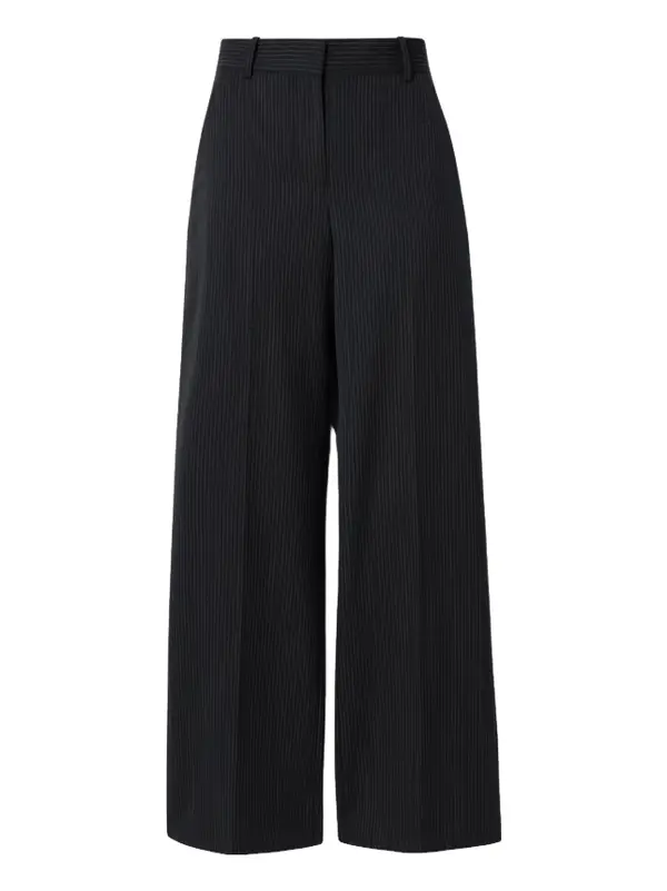 Veronica De Piante Anya Pinstriped Wool Wide-leg Pants - Blue