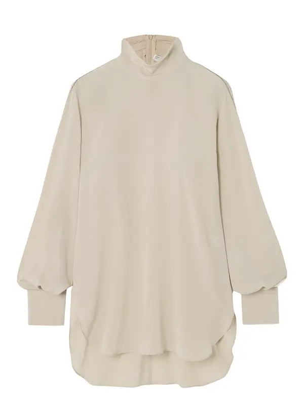 Brunello Cucinelli Embellished Silk Blouse - Neutrals