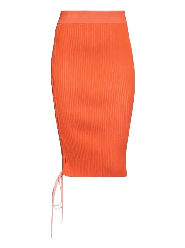 OFF-WHITE™ Ribbed Knit Pencil Skirt - Orange