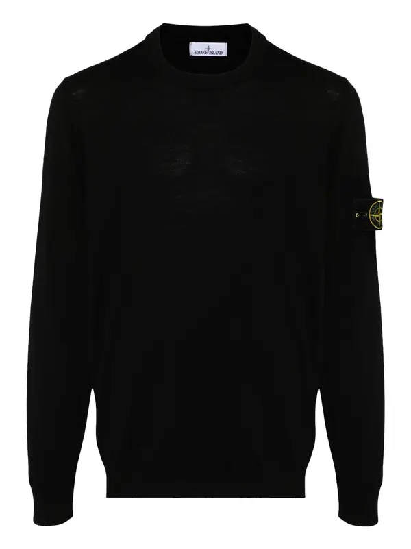 Stone Island Compass Badge Wool Jumper - Black