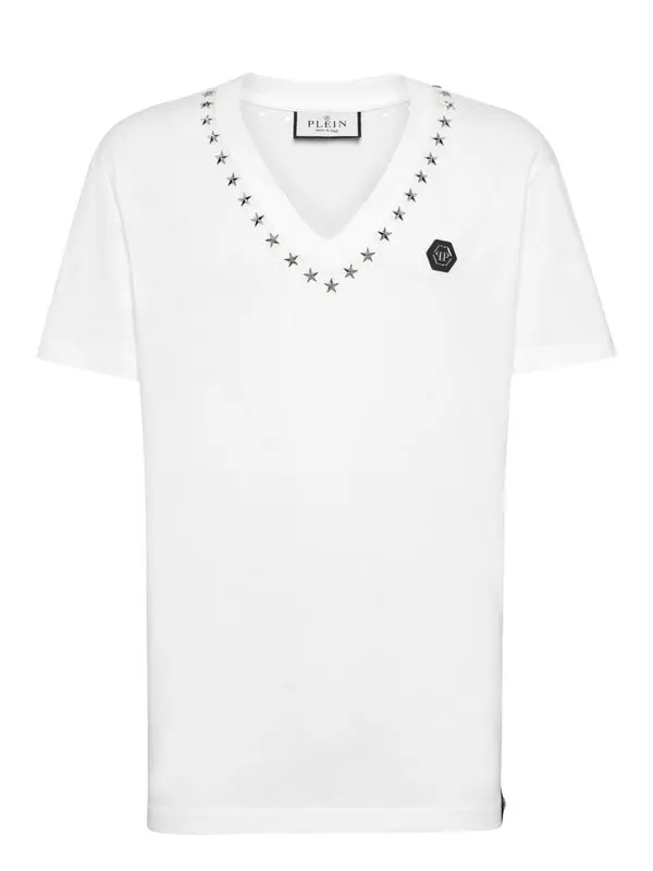 Philipp Plein Star-stud Cotton T-shirt - White