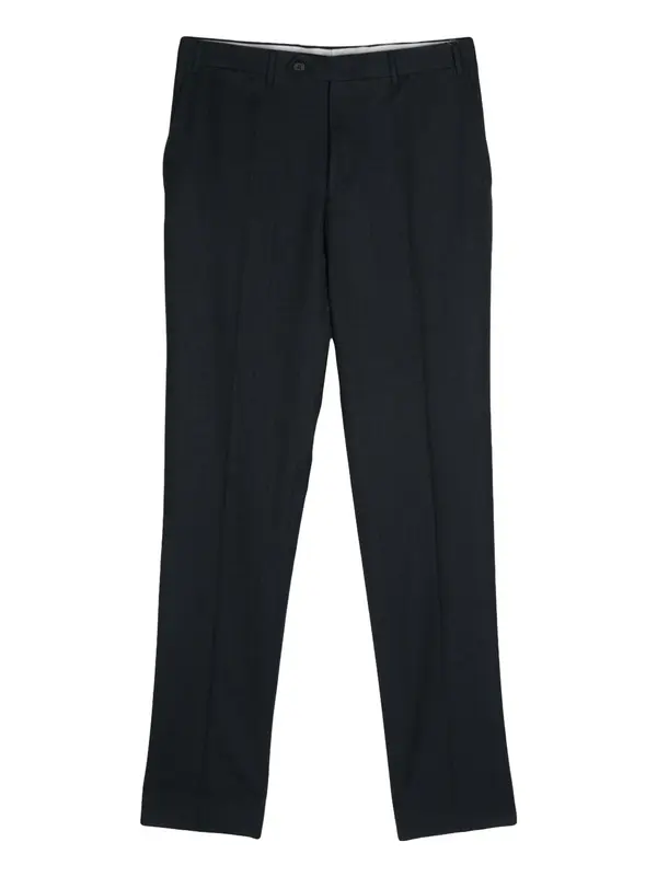 Canali Wool Tailored Trousers - Blue