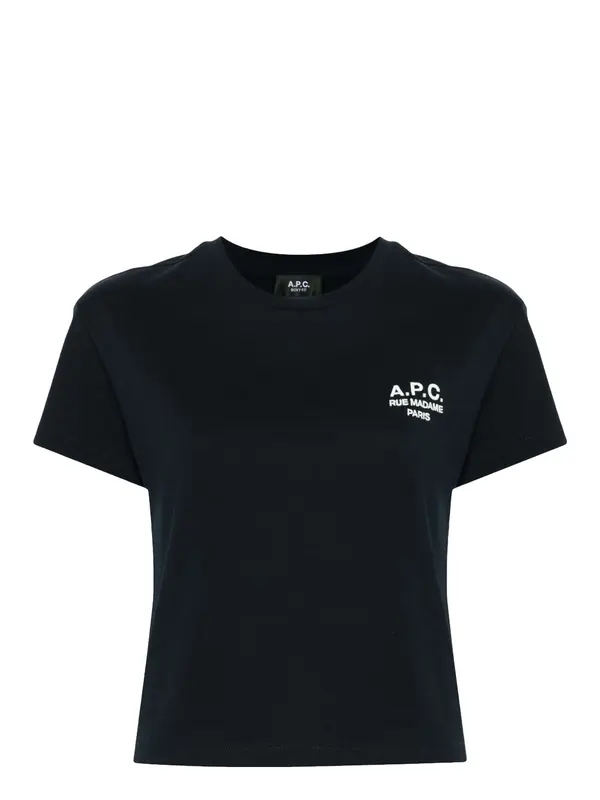 A.p.c. Logo-embroidered T-shirt - Blue