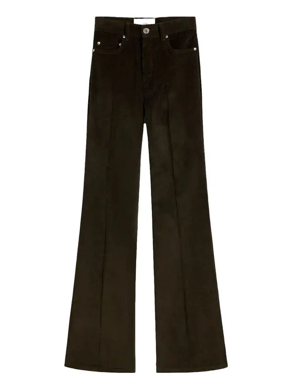 AMI Paris Flared Corduroy Trousers - Brown