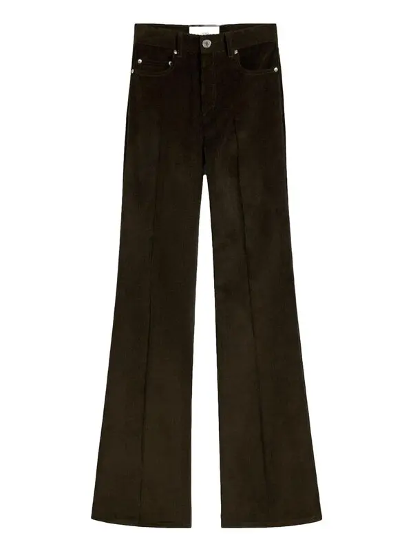 AMI Paris Flared Corduroy Trousers - Brown
