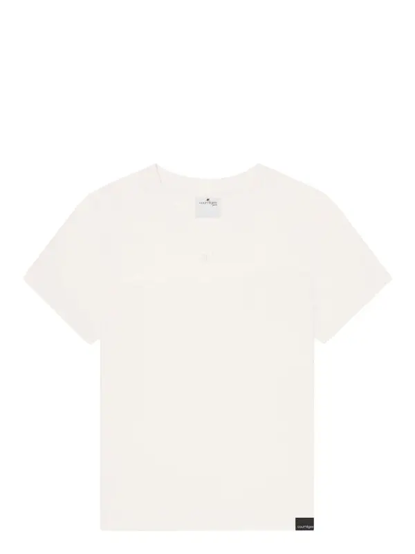 COURREGES Logo-embroidered Cotton T-shirt - White