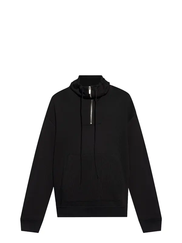 Helmut Lang Drawstring Stand-up Collar Sweatshirt - Black