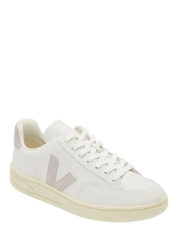 VEJA V-12 Leather Sneakers - White/light Grey