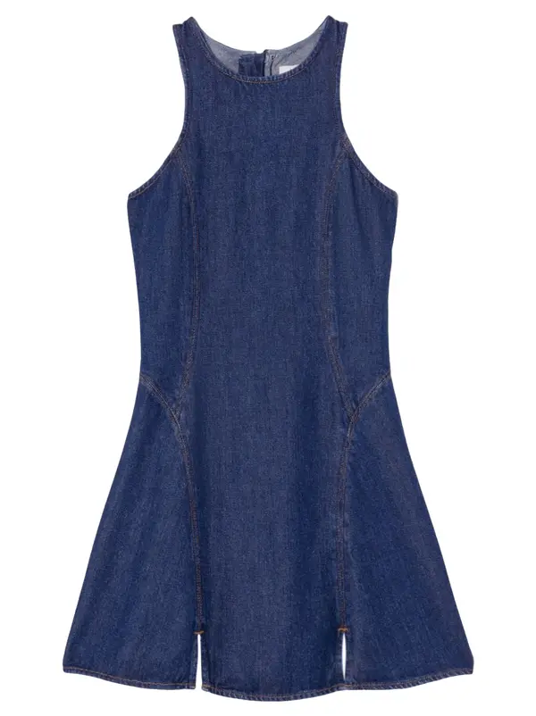 RE/DONE Zip-back Lyocell Denim Mini Dress - Blue