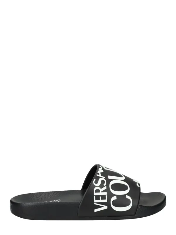 Versace Logo-printed Slides - Black