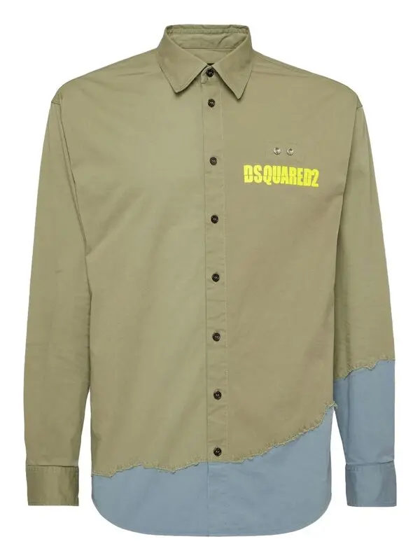 Dsquared2 Logo-print Colour-block Shirt - Green