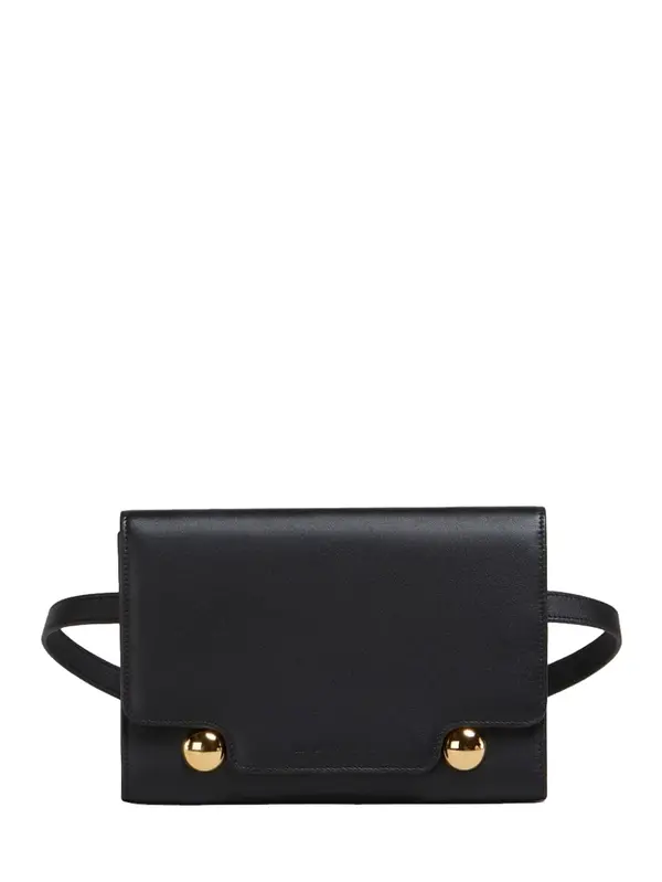 Marni Trunkaroo Leather Belt Bag - Black
